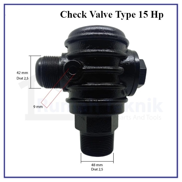 Jual Check Valve Kompresor Angin 15 HP Katup Satu Arah Drat Pipa 42 mm ...