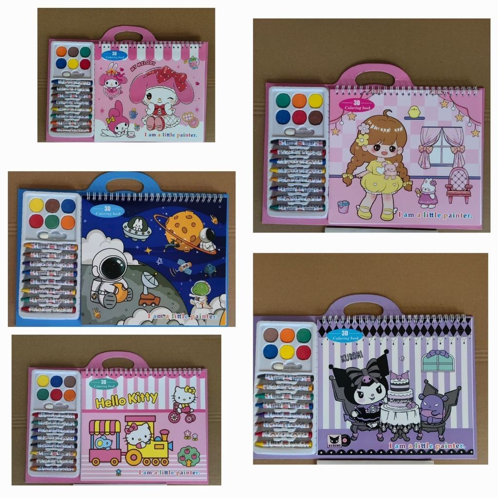 Jual CRAYON COLORING BOOK DRAWING SANRIO kuromi/melody/ Buku Gambar ...