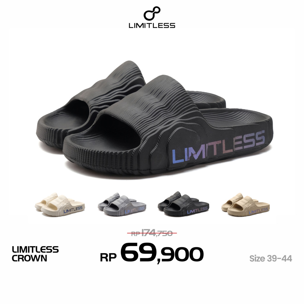 Jual LIMITLESS Sendal Slop Pria Dewasa Terbaru 2025 Adilette Crown Sendal Slip On Cowok Slide ...