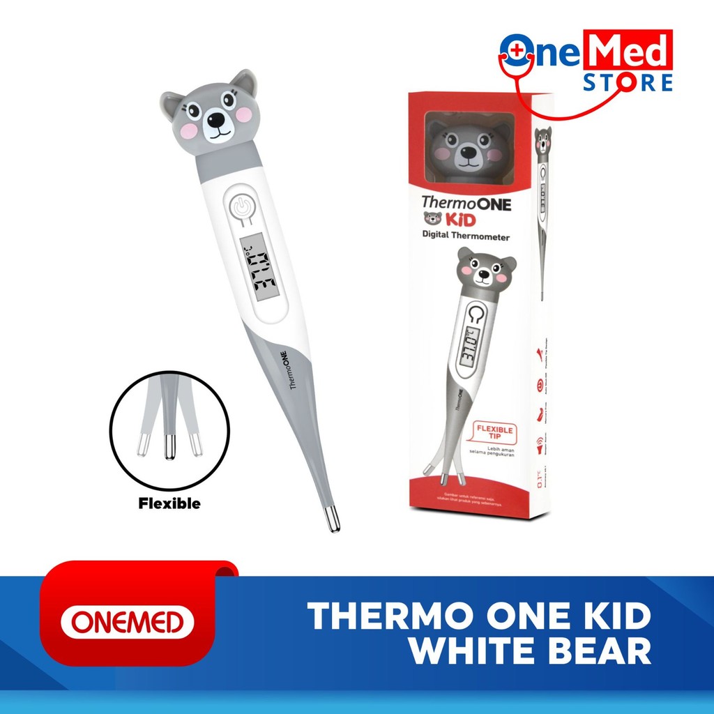Jual Thermometer Digital Kid White Bear ThermoOne Onemed OC | Shopee ...