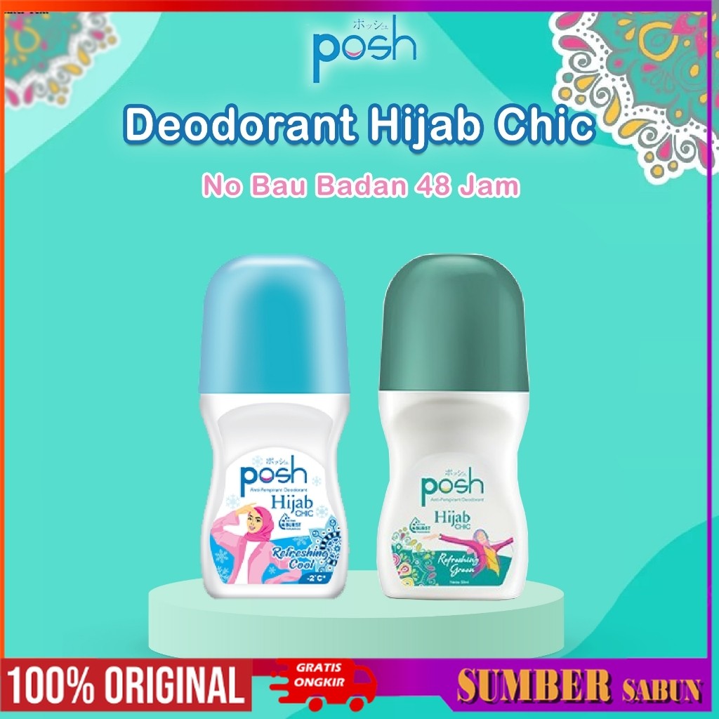 Jual Posh Deodorant Hijab Chic Roll On Refreshing Girl 50ml - Anti Bau ...