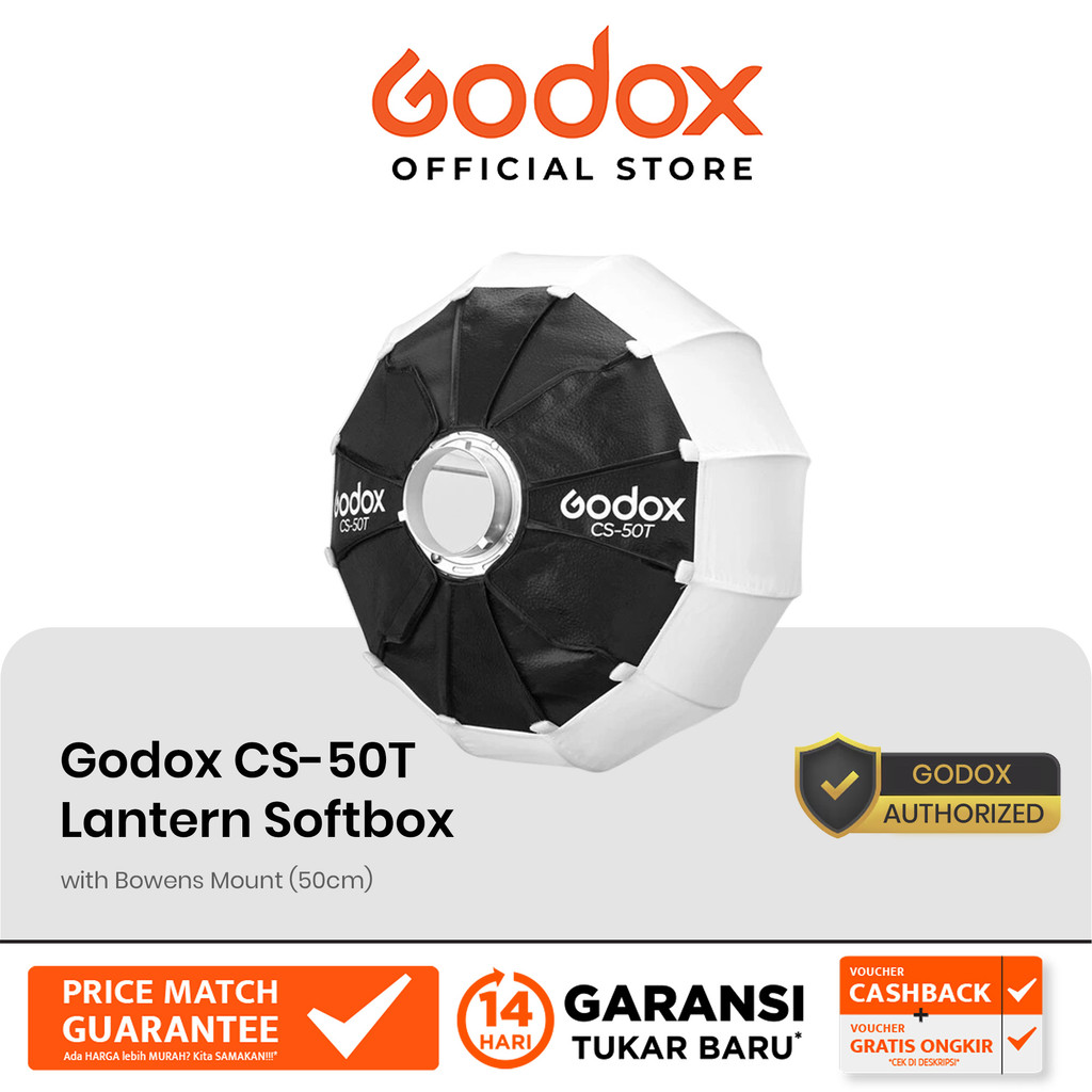 Jual Godox CS-50T Lantern Softbox with Bowens Mount 50cm Lantern CS50T ...