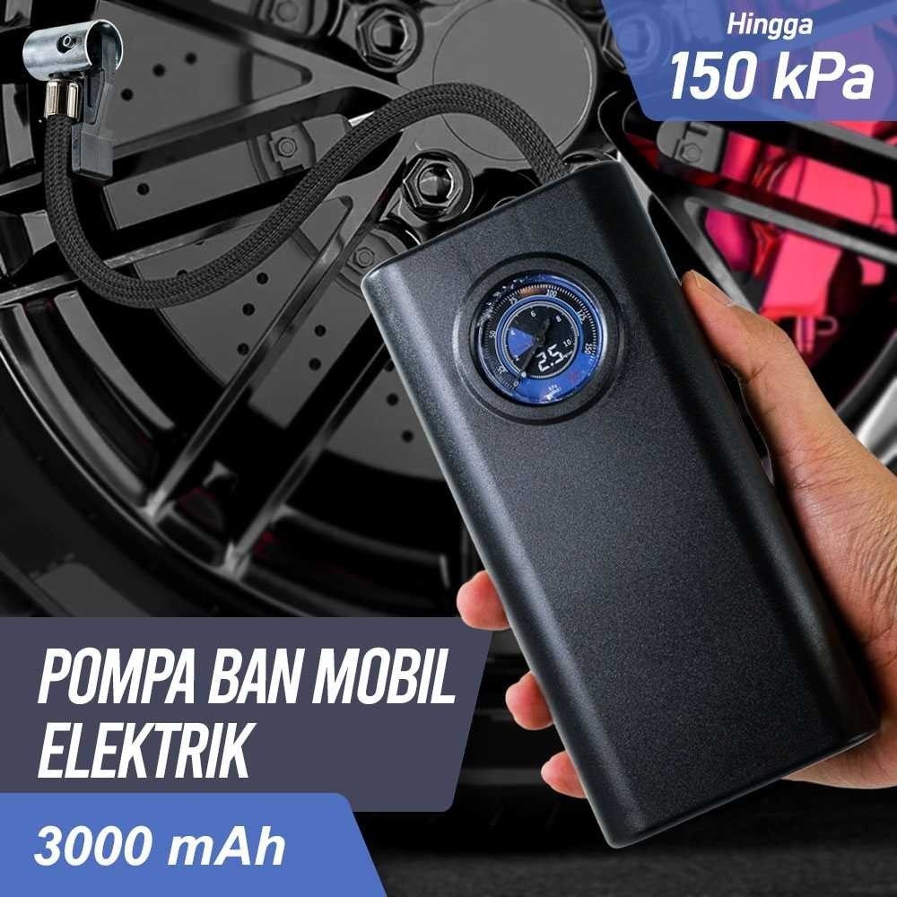 Jual Pompa Ban Mobil Elektrik Inflator Portable 3000mAh Inflator Pompa ...