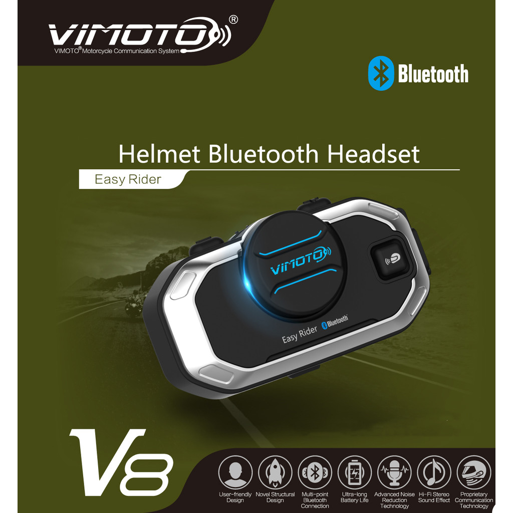 Jual Easy Rider Vimoto V8 Motorcycle Helmet Headset Intercom Bluetooth ...