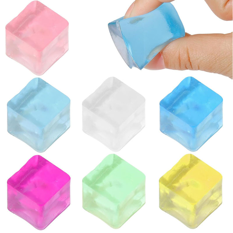 Jual Square Ice Cube Stress Ball Squishy Fidget Squeeze Stress Relief ...