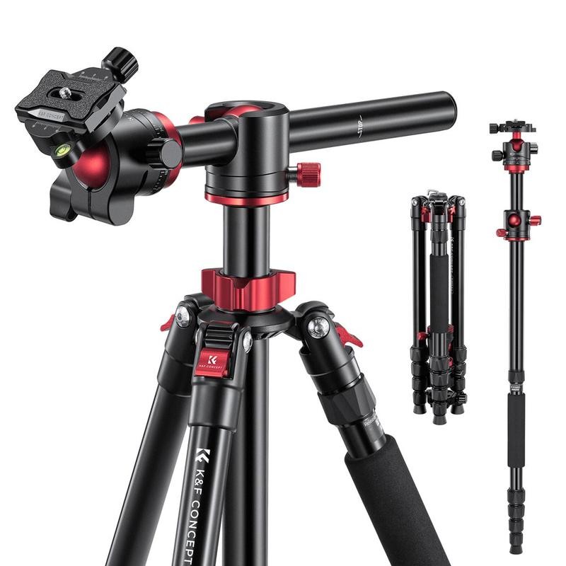 Jual K&F Concept T255A4+BH-32L Aluminum Tripod Transverse Center Column ...