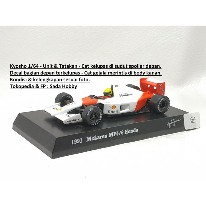 Jual AD99 Kyosho 1/64 McLaren MP4/6 Honda Ayrton Senna 1991 GP ...