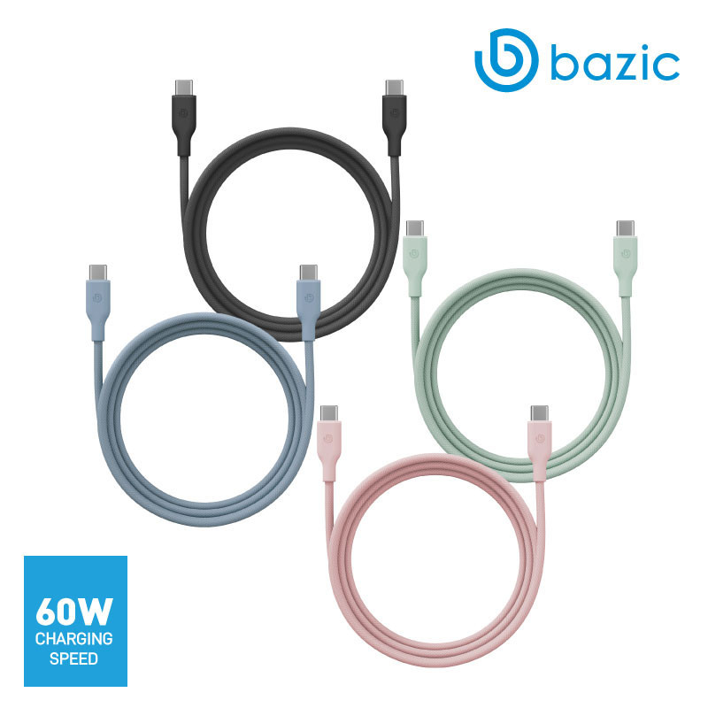 Jual Kabel Charger & Data USB-C to USB-C 60W PD 480mbps Bazic GOCHARGE Weave 1.5M | Shopee Indonesia