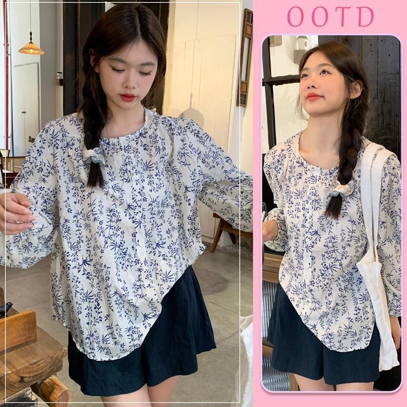 Jual Kemeja Wanita Lengan Panjang Motif Bunga Kemeja Lucu, Gaya Korea # ...