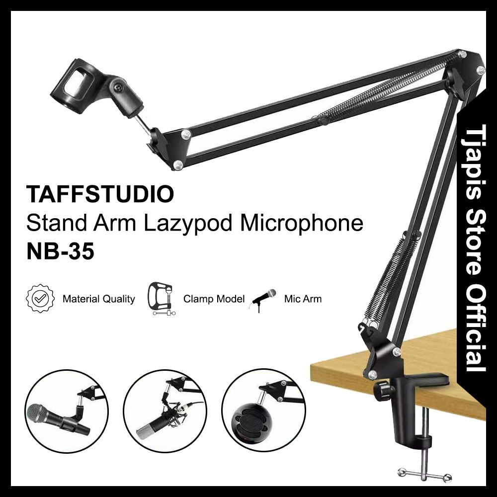 Jual TAFFSTUDIO ARM STAND SUSPENSI MIKROFON SCISSOR LAZYPOD ALUMINIUM - NB-35 | Shopee Indonesia
