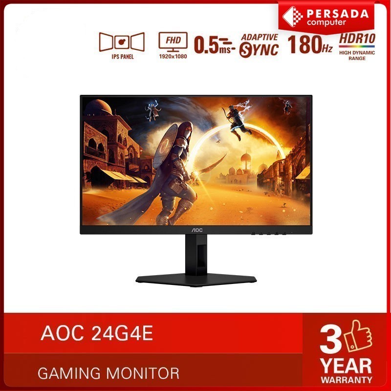 Jual Monitor LED AOC 24G4E Adaptive Sync 23,8" IPS 180Hz FHD 0.5MS ...