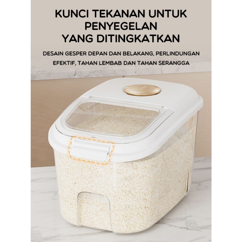 Jual Rice Bucket Dispenser Beras Tempat Penyimpanan Beras Plastik Wadah ...