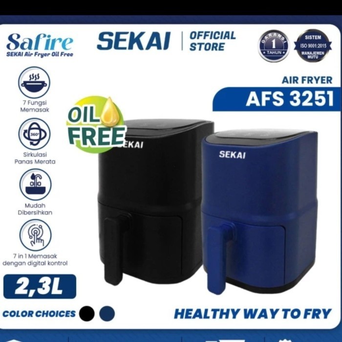 Jual SEKAI Air Fryer AFS3251 Digital 2,3L 650watt Bebas Minyak AFS 3251 Ori | Shopee Indonesia