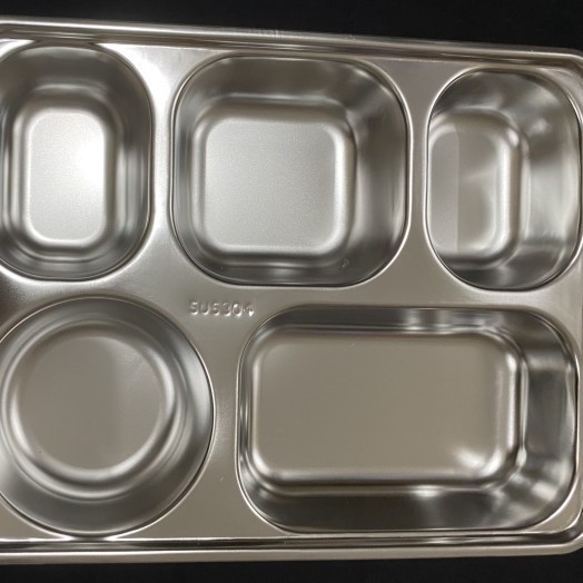 Jual Piring makan 5 sekat sus 304 anti karat stainless steel food tray ...