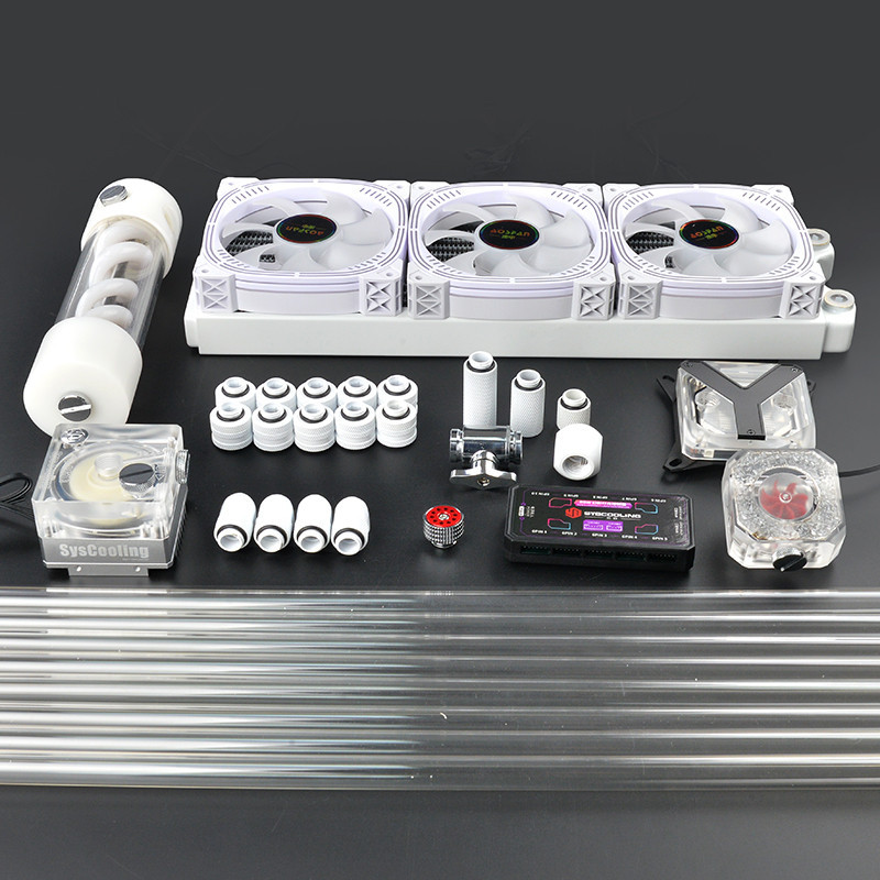 Jual Syscooling white color water cooling kit for PC with RGB light ...