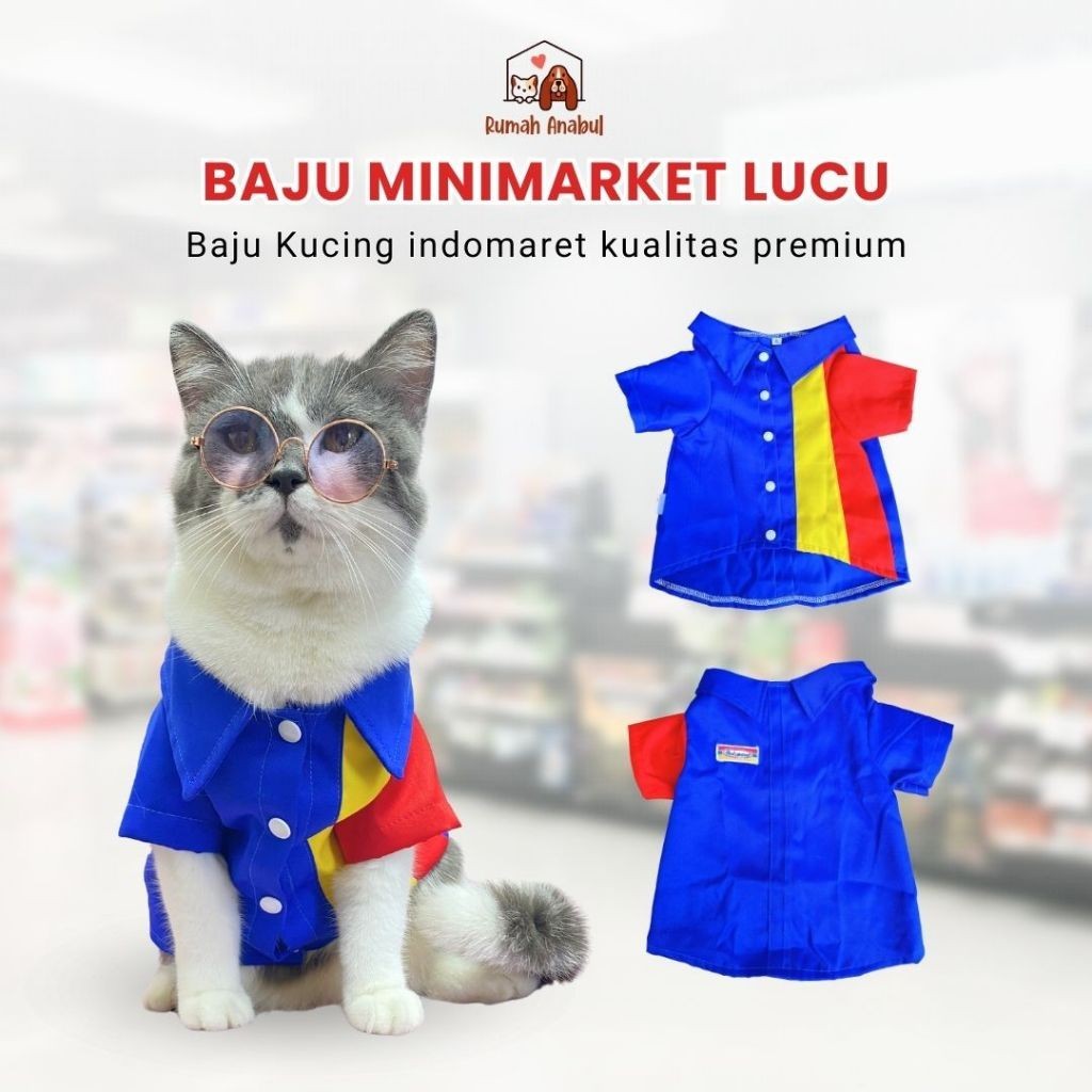Jual Kostum Kucing Seragam Indomaret - Baju Kucing Anjing Lucu Cowok Cewek - Baju Kucing Anjing ...