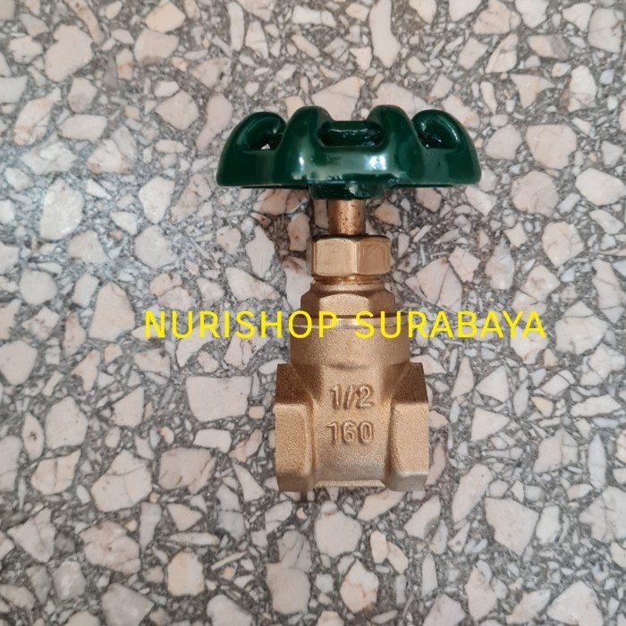 Jual Gate Valve 1/2 / gatevalve / Stopkran stop kran kuningan gagang bulat putar 1/2 inch ...