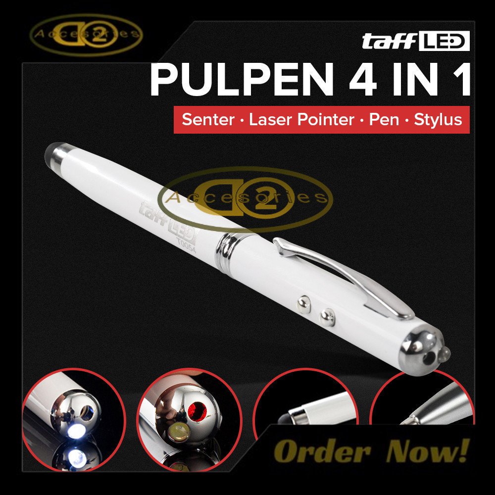 Jual TaffLED Pulpen 4 in 1 Senter Laser Pointer Pen dan Stylus Tinta ...