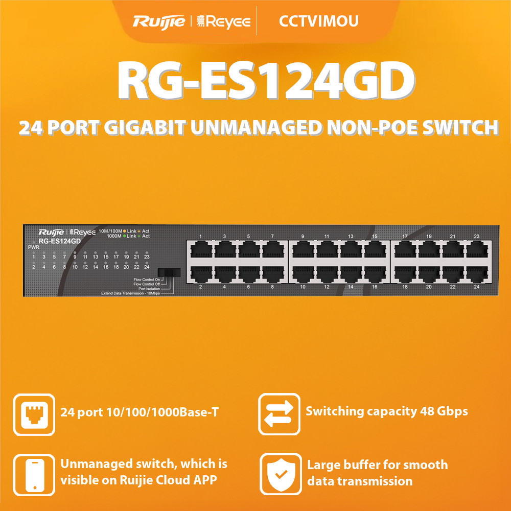 Jual RUIJIE REYEE RG-ES124GD 24 PORT GIGABIT 10/100/1000MBPS UNMANAGED ...