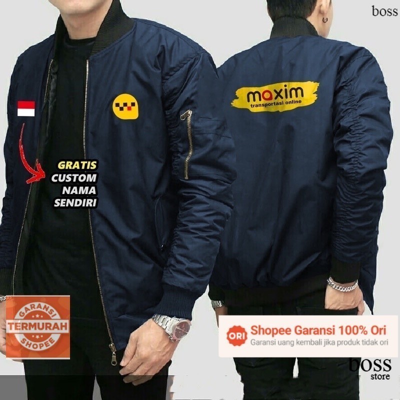 Jual JAKET DRIVER MAXIM / BOMBER PRIA DRIVER KEREN TERBARU 2024 VARIASI MAXIM JAKET CUSTOM ...