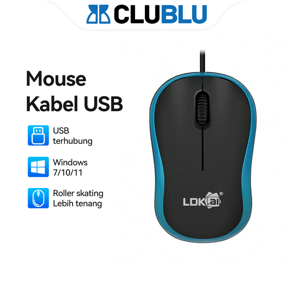 Jual Mouse Kabel USB Optical Official Untuk Komputer Laptop Ergonomic ...