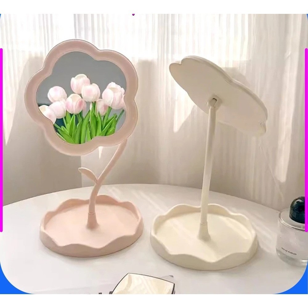 Jual Standing Flower Mirror Makeup Rotating Cermin Bunga / Kaca Bunga ...