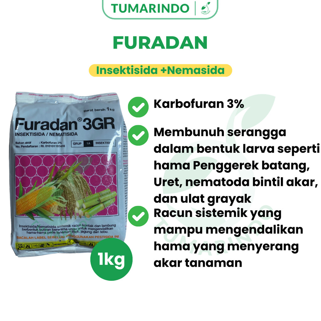 Jual Furadan 3GR 1kg Insektisidaa Nematisida Pengendali Hama Tanaman ...