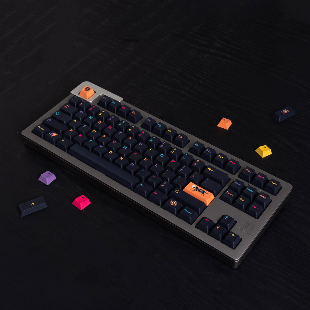 Jual Yongqiu GMK mictlan Keycaps Hitam Font berwarna PBT Cherry keycaps ...