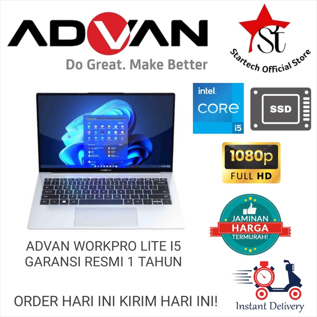 Jual Laptop Advan WorkPro Lite i5-12450H RAM 8GB 256GB SSD 14" FHD ...
