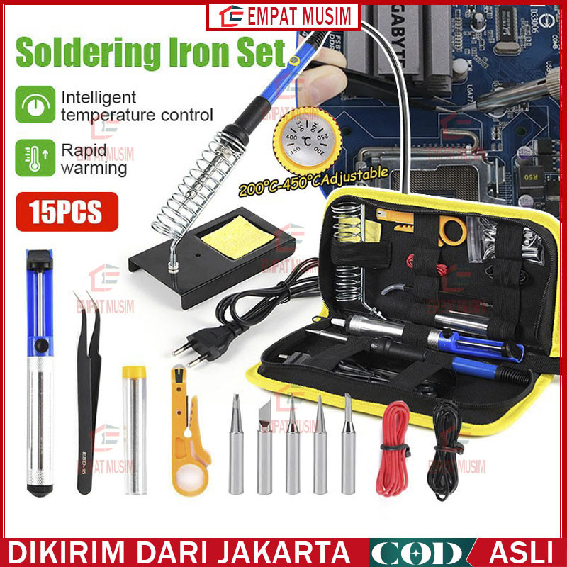 Jual PAKET SOLDER LENGKAP 60 WATT DAN AKSESSORIS CEPAT PANAS SUHU BISA DIATUR Solder Listrik 1 ...