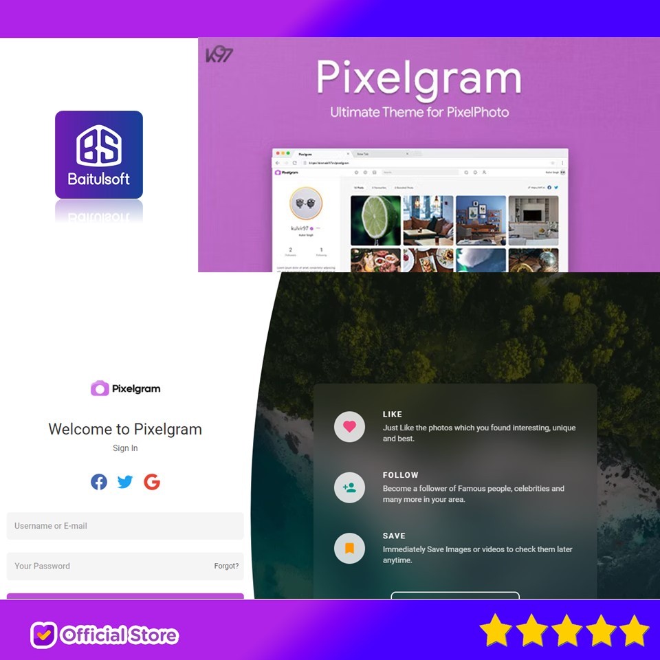 Jual SOURCE CODE APLIKASI PIXELGRAM - THE ULTIMATE PIXELPHOTO THEME ...