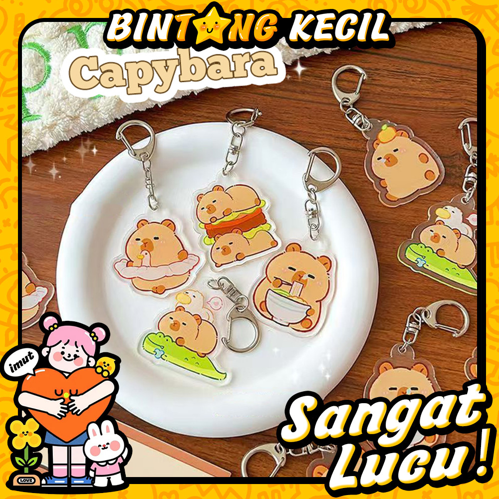 Jual Gantungan Kunci Marmut Kartun Kapybara Yang Lucu Gantungan Kunci ...