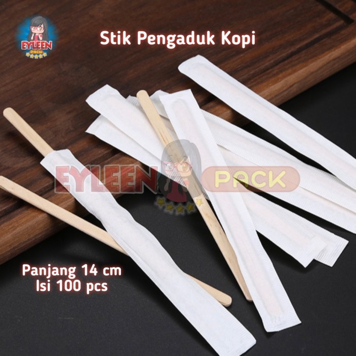 Jual Stick Kayu Pengaduk Kopi 14cm Sekali Pakai Wooden Coffee Stirrer ...