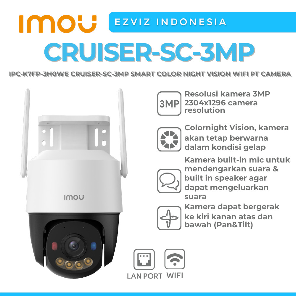 Jual IMOU CRUISER SC 3MP IPC-K7FP-3H0WE CRUISER-SC-3MP SMART COLOR ...