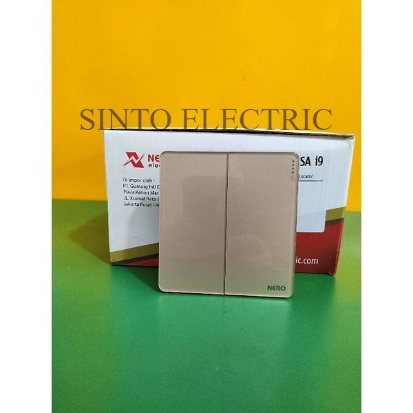 Jual NERO Preciosa Gold Saklar 2 Gang 2 Arah LED Saklar Seri Hotel LED ...