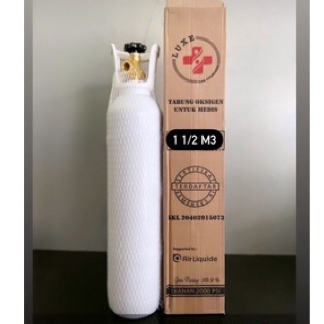Jual Tabung oksigen O2 1 1/2m3 + isi Oxygen Oxigen (satu setengah meter ...