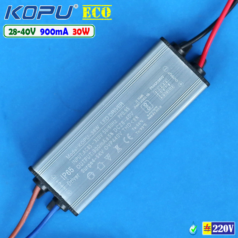 Jual KOPU ECO 30W 900mA WaterProof Driver Lampu LED AC 220V Travo PJU Taman Gudang Sorot HPL COB ...
