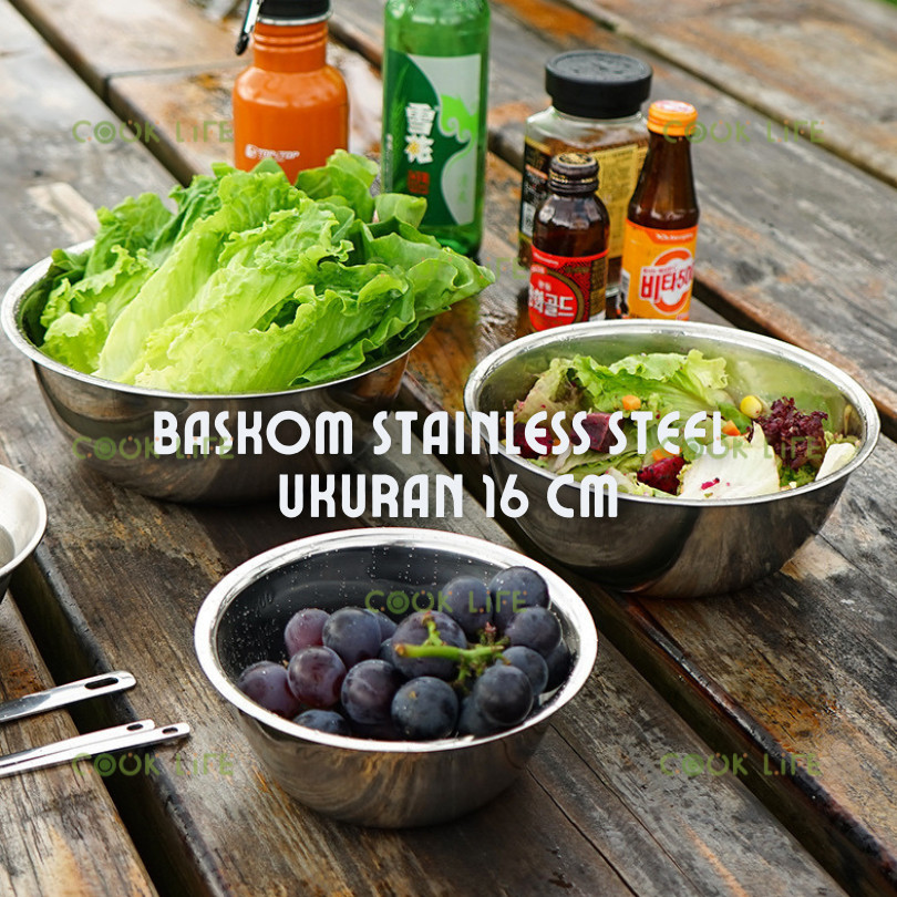 Jual Baskom Bulat Cekung 16CM Baking Tray Stainless Steel Loyang ...