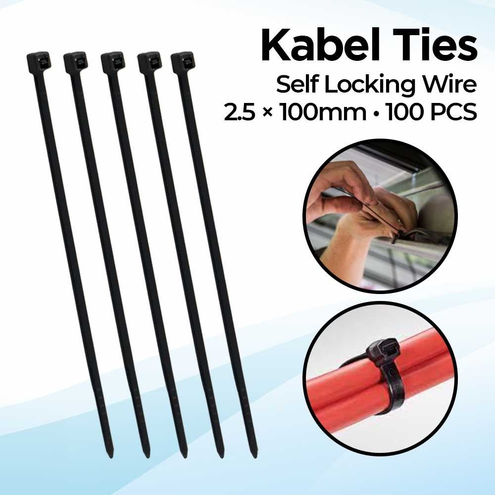 Jual Kabel Ties Pengikat Kabel Wire Zip Cable Organizer 2.5x100mm 100 ...