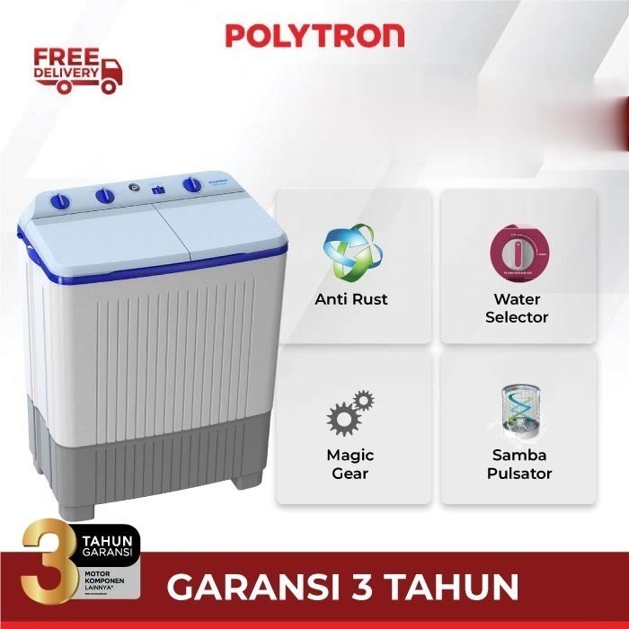 Jual POLYTRON Mesin Cuci 2 Tabung Primadona Samba 8 Kg PWM 8363 ...