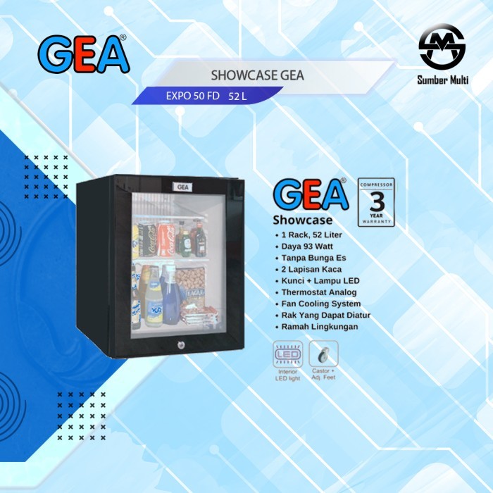 Jual Showcase Mini GEA EXPO 50FD / EXPO 50 FD 52 Liter - Hitam | Shopee ...