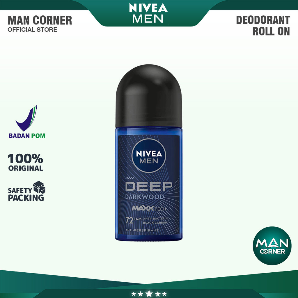 Jual NIVEA Men Deodorant Deep Roll On 50ml - 25ml | Man Corner | Shopee ...