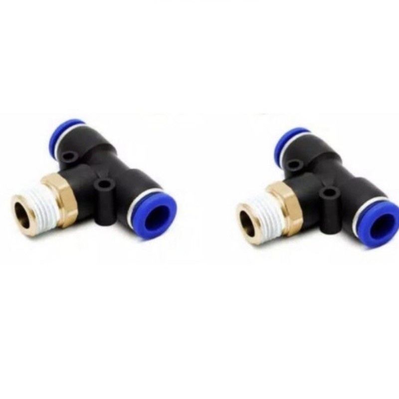 Jual PB 6-01 Pneumatic Fitting TEE 6mm Drat Temgah 1/8" inci | Shopee ...