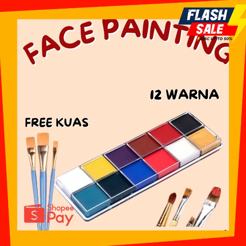 Jual HALOWEEN 10.10 | Paling Laris Face Body Painting 12 Warna Lukis ...