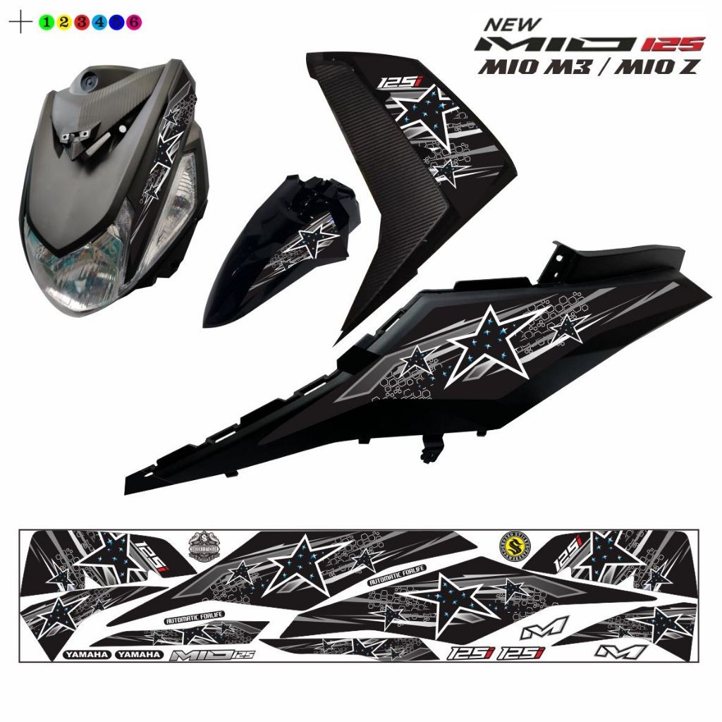 Jual STIKER BINTANG STRIPING MOTOR MIO M3 MIO Z VARIASI VARIASI MOTOR ...