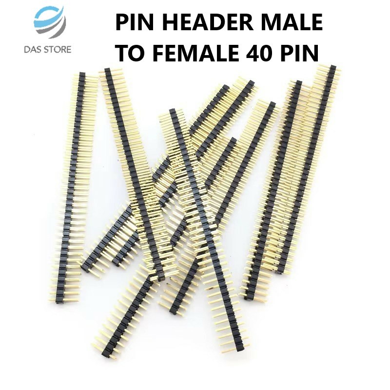 Jual Pin Header Strip Male 40 Pin Single Row male to female Round ...
