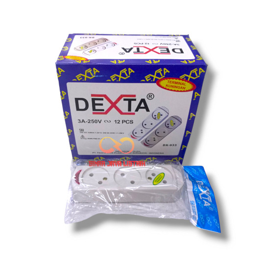 Jual DEXTA Terminal Stop Kontak Gepeng + Indikator Lampu 3 Lubang Putih ...