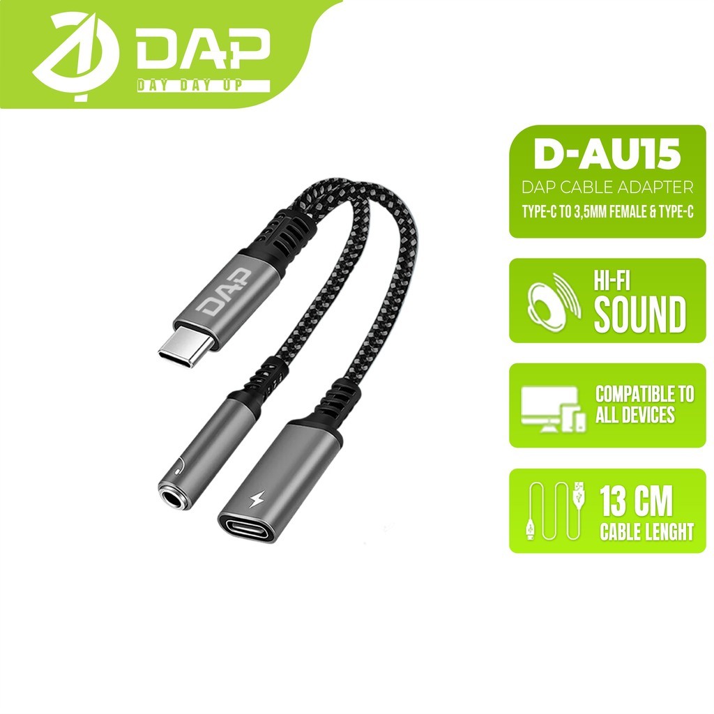 Jual DAP Era Type-C To Female 3.5mm & Type-C 2in1 Adapter Cable Listen ...