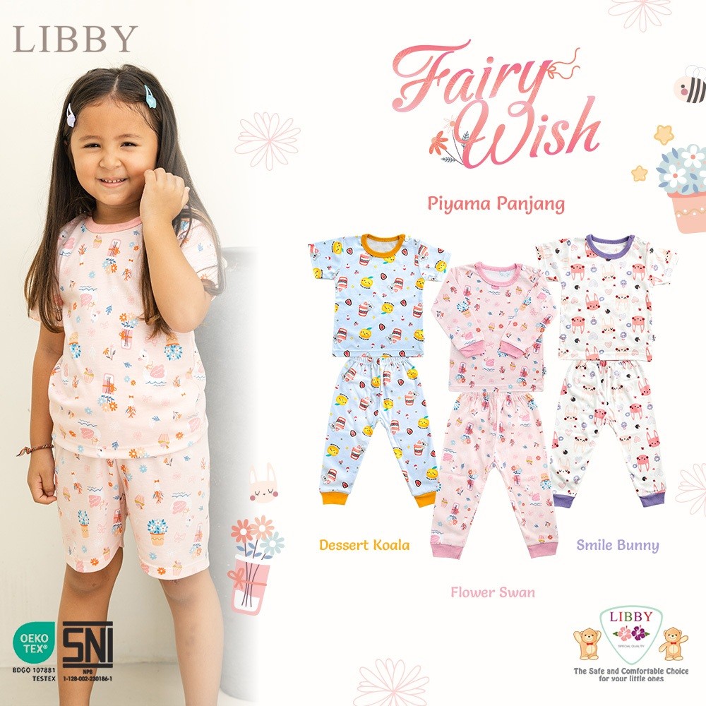 Jual LIBBY Setelan Oblong Panjang & Oblong Pendek Panjang Motif Anak Perempuan (3 stel) | Heart ...