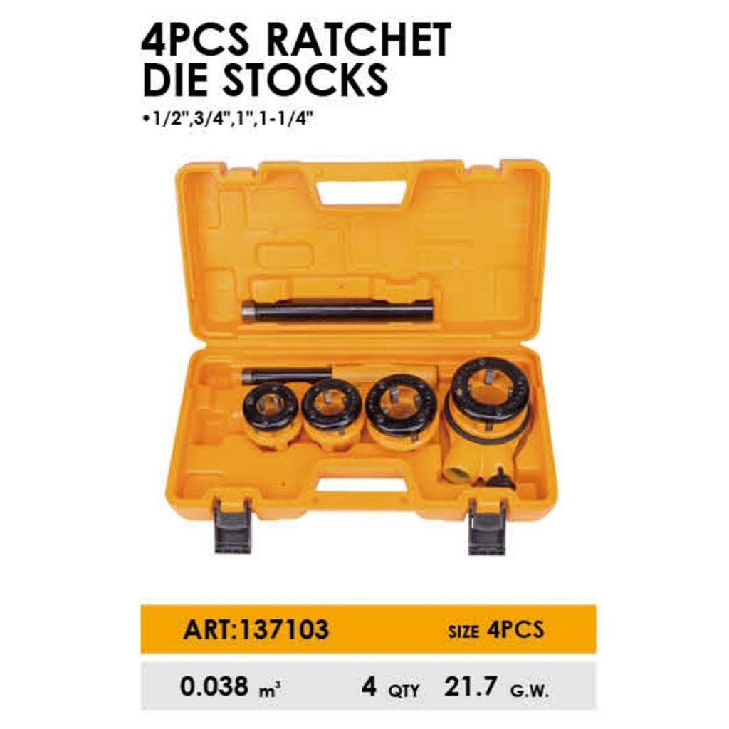 Jual DINGQI Alat Buat Drat Pipa Dies Pipe Snei Pipa 4Pcs 137103 ...